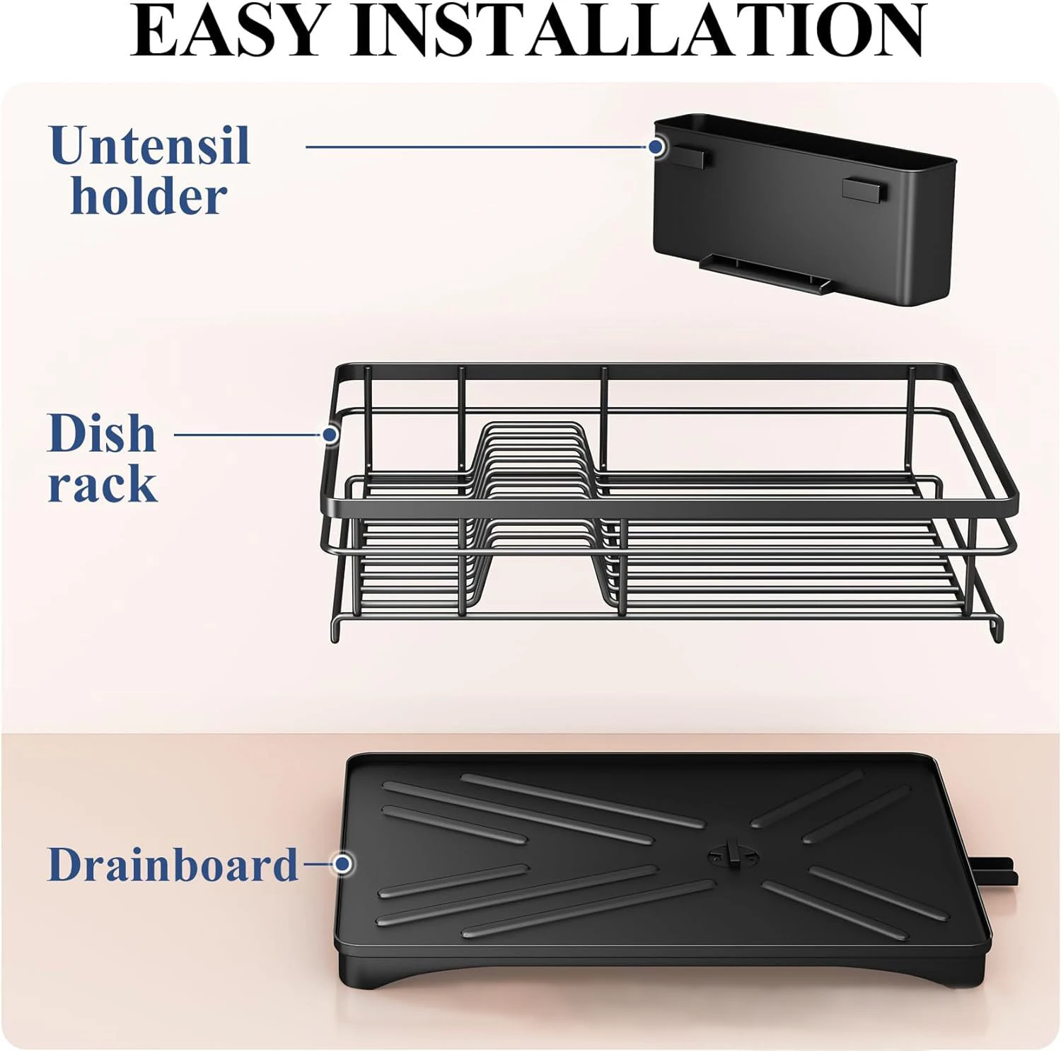 Stainless Steel Dish Drainer Rack for Kitchen Counter