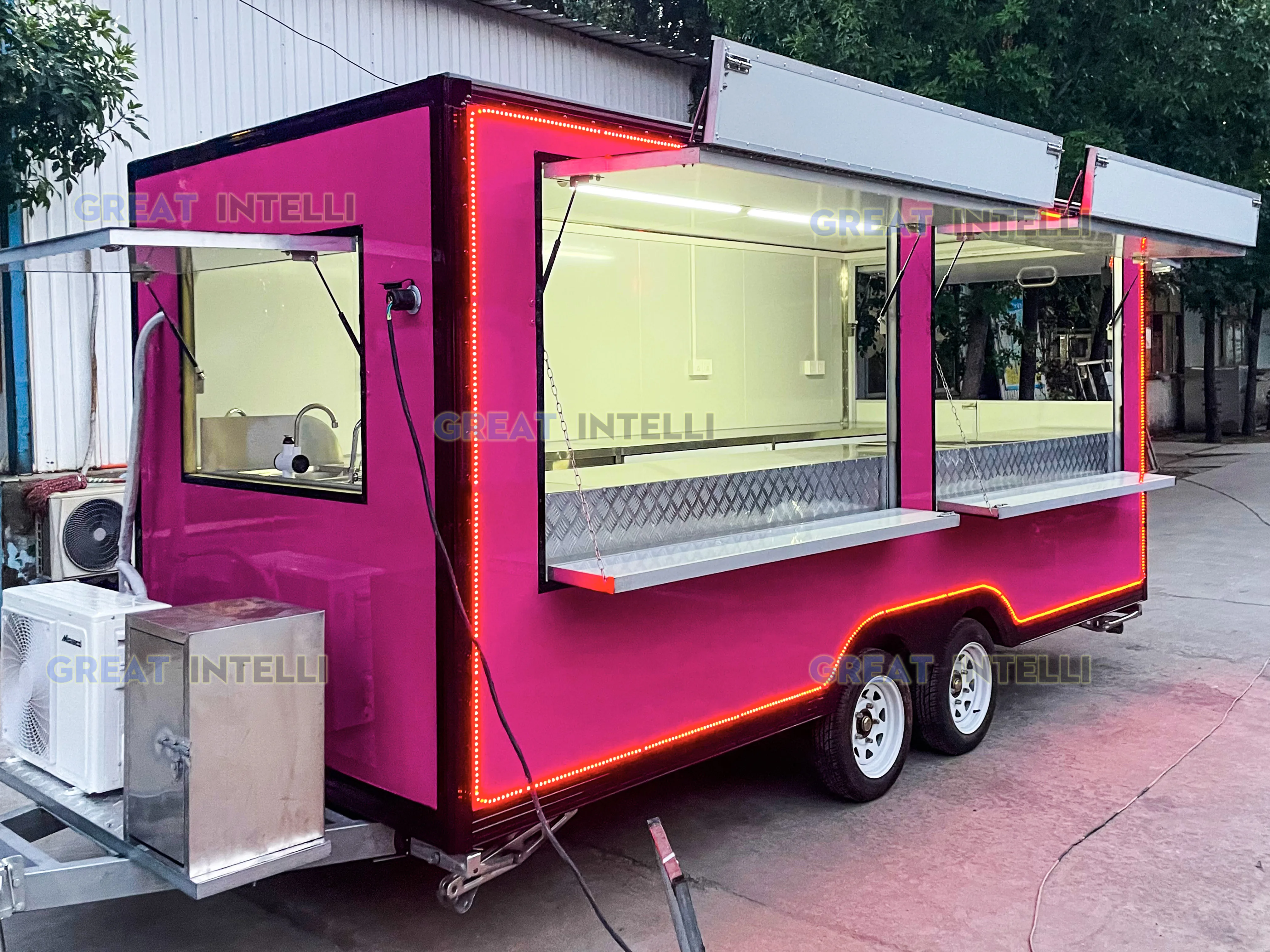 Full Equipment Mobile Foodtruck Outdoor Kitchen Concession Food Trailer ...