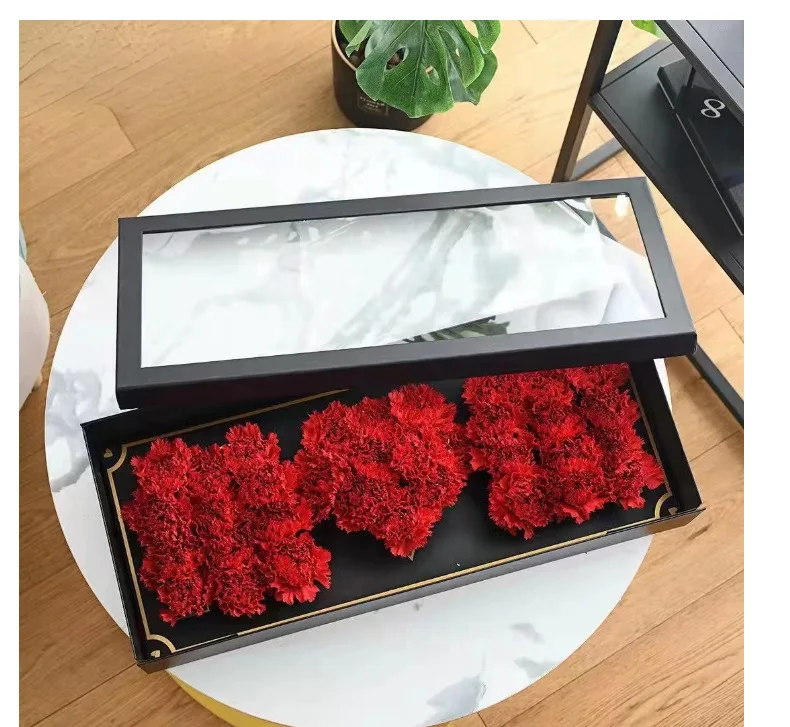 I Love U &mom Flower Box Rectangle I Love You Gift Box With Transparent ...