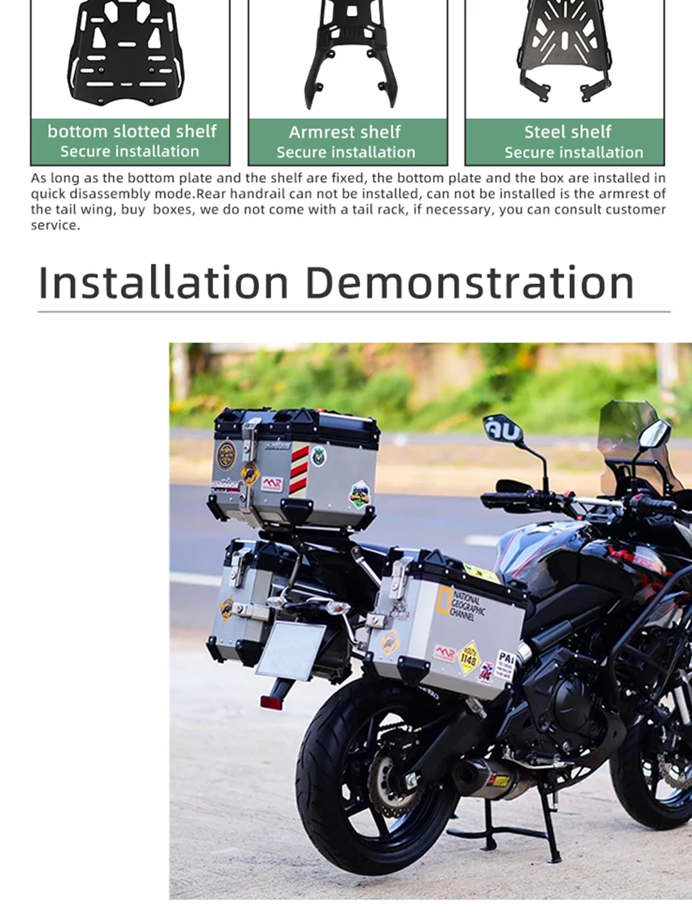 45L Universal Quick Release Top Case for Motorcycle Tail Boxes