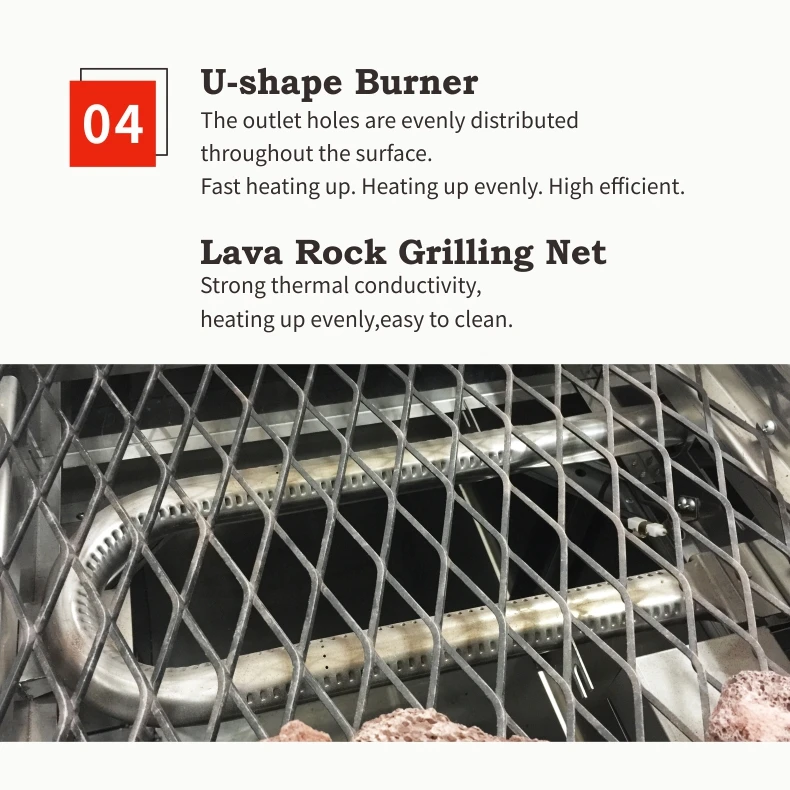 Commercial Gas Lava Rock Grill Gas Stainless Steel Lava Stone Grill ...