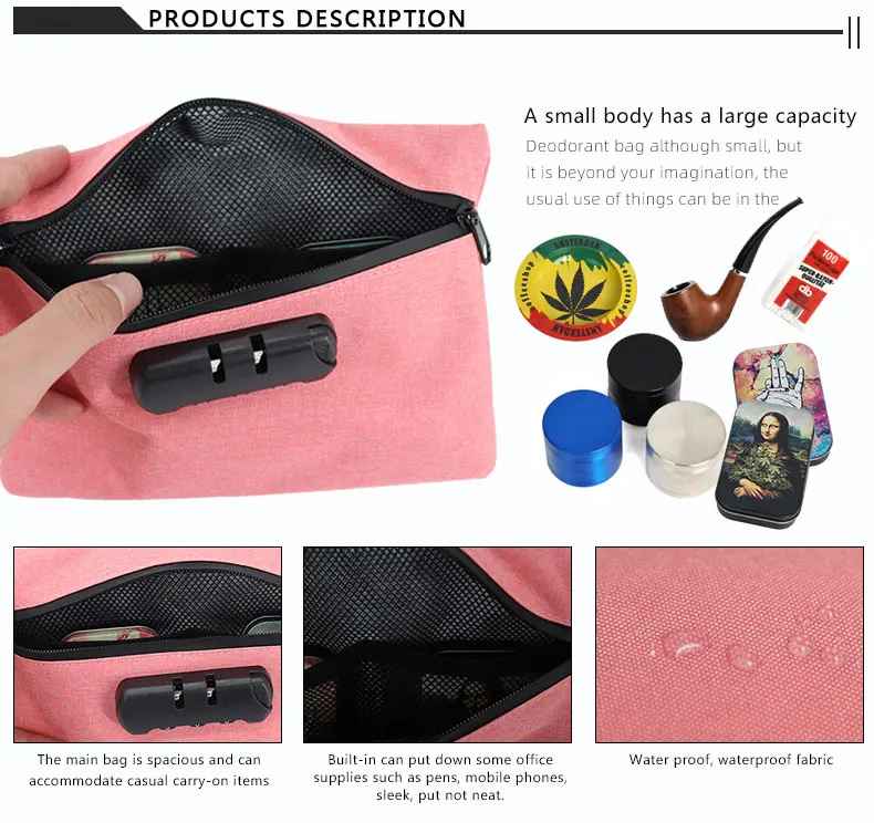 Custom Smell Proof Bag For Smoking Accessories Carbon Lined Herb ...