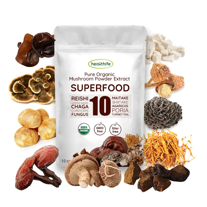 Shaggy Mane Mushroom Extract Powder - 10 in 1 Healthife Supplement