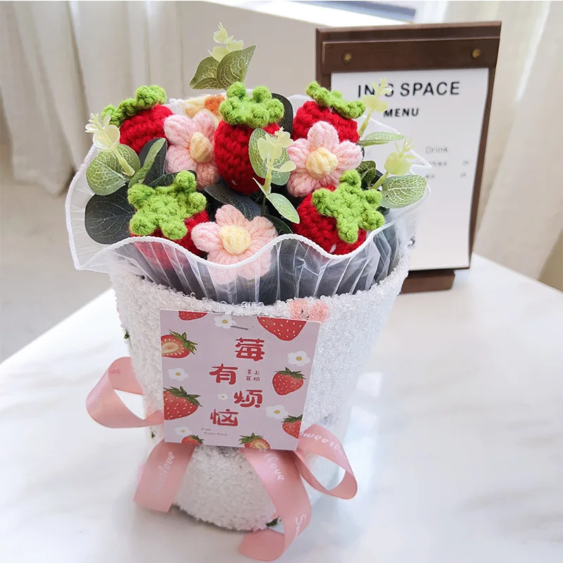 Handmade Wool Flowers Rose Knitted Flower - Perfect Gifts