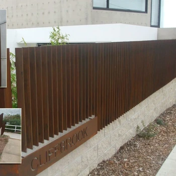 Corten Steel Landscape Metal Fence Posts For Garden Decoration - Buy ...