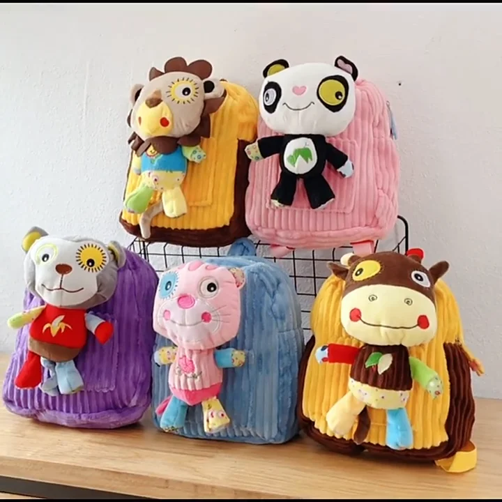 Cute Plush Animal Backpack Kids Kindergarten Baby Children's Plush Toy ...