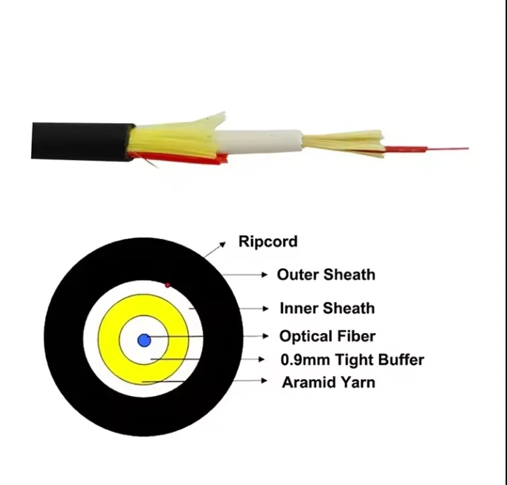 Telenco Cable 1fo 500m Double Sheath 5.0mm G657a2 6.0mm Ftth Fiber ...