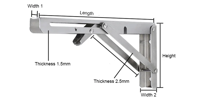 Heavy Duty Bench Table Adjustable Stainless Steel Wall Mount Shelf ...