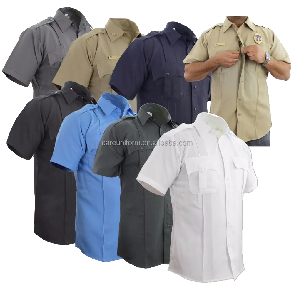 Customize Men Classical Officer Department Short Sleeve Zipper Guard ...