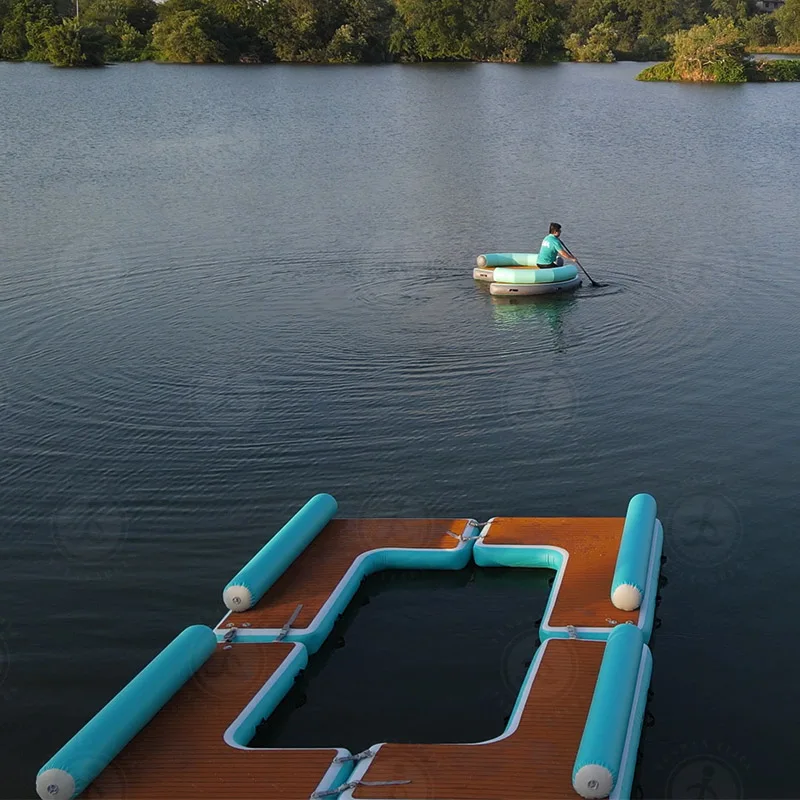 Oem Inflatable Dock Floating Raft Couch L-shape Inflatable Swim Island ...