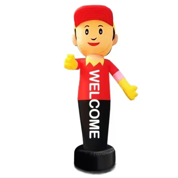 3m Custom Inflatable Tube Man Sky Dancer Model Welcome Waving Character ...