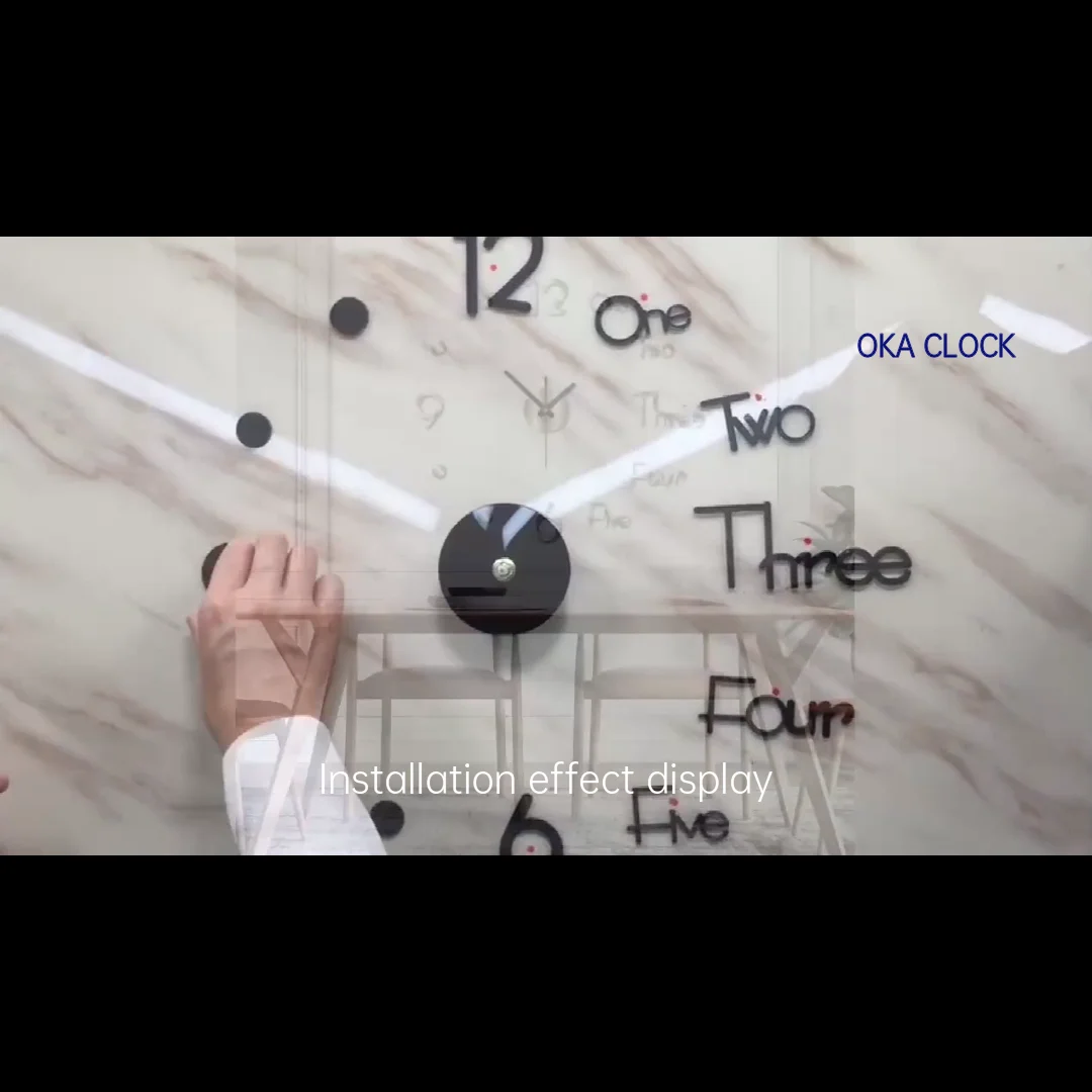 Large Wall Clock Frameless Modern Design Silent Number Clock For Living ...