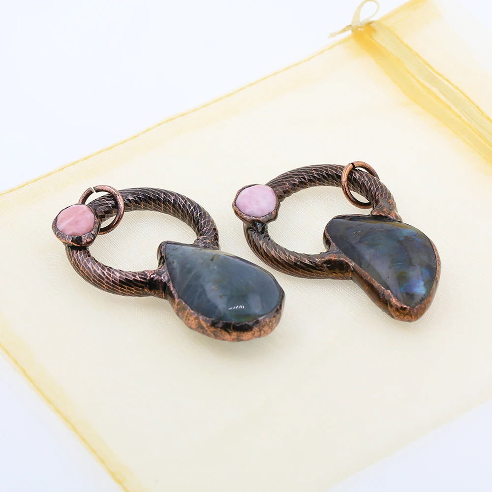 Antique Copper Solder Gemstone Ruby Stone Pendants Large Antique Brass ...