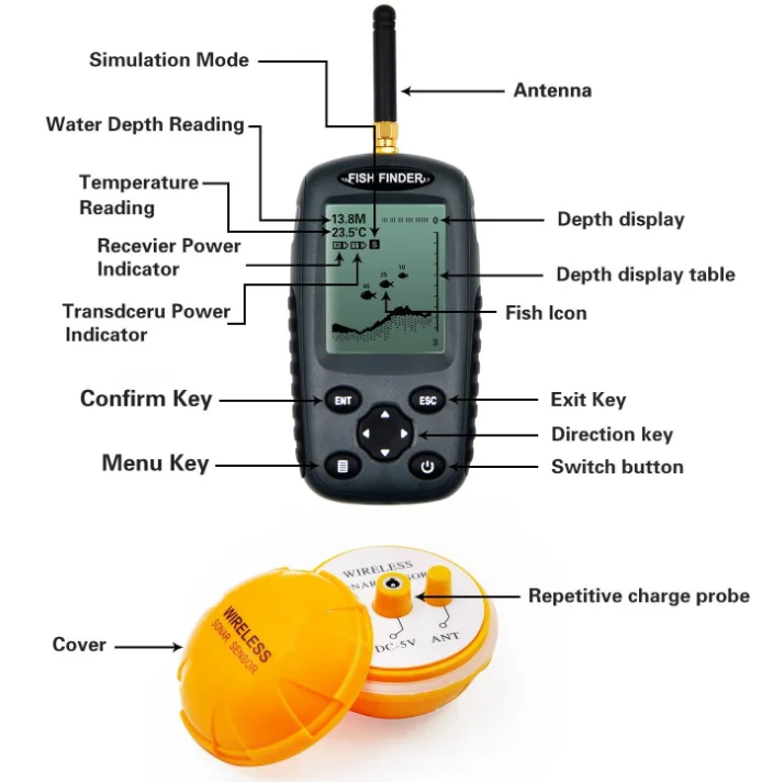 High-definition Fish Detector - Wireless Sonar Underwater
