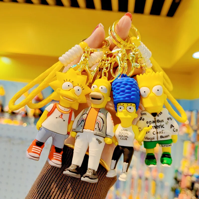 Hot Sale Key Chain 3d Ornaments Doll Cartoon Fashion Cool Boy Simpson ...