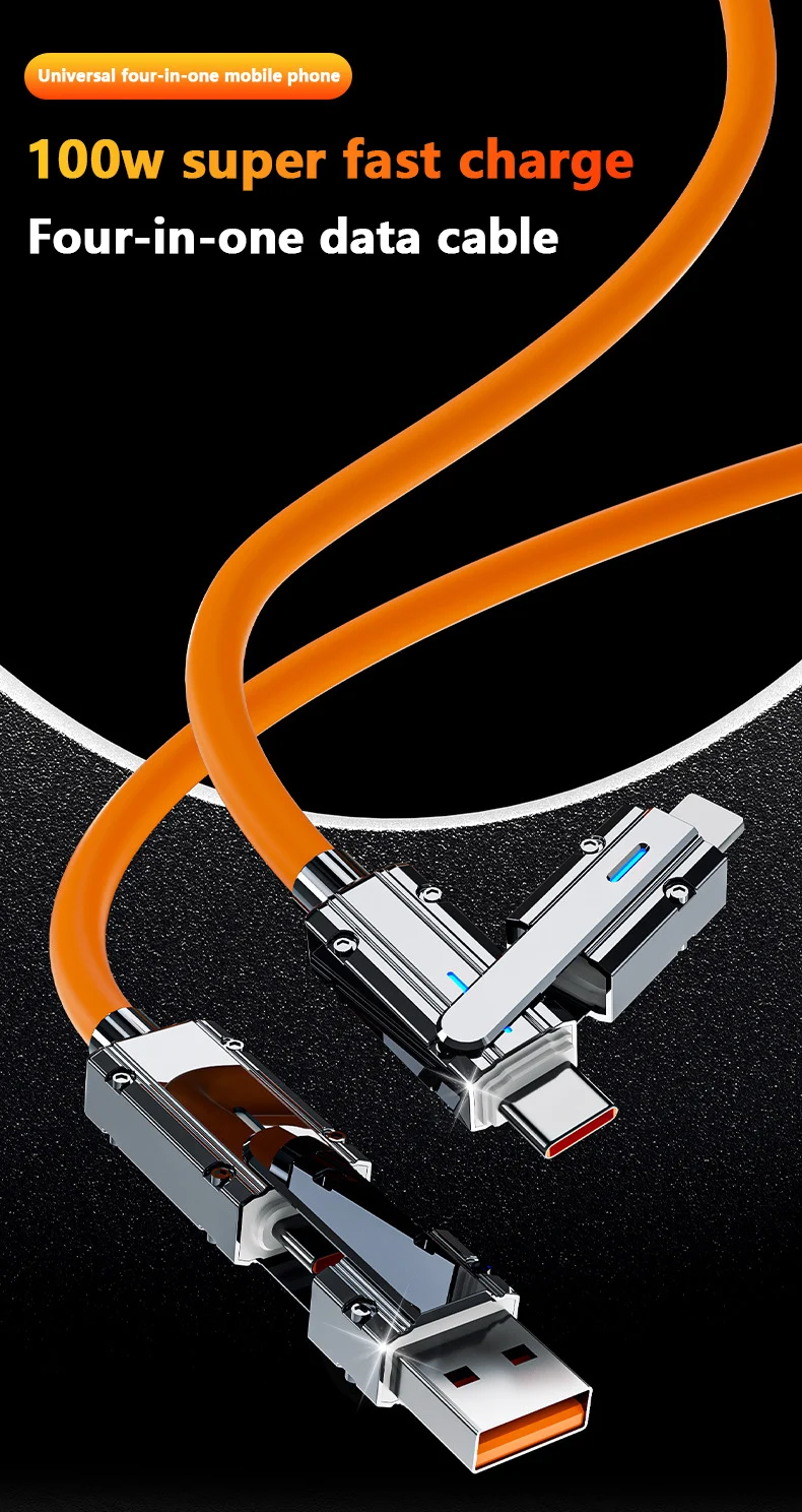 120w 6a Super Fast Charging Cable Usb To Type C Quick Charge Zinc Alloy ...