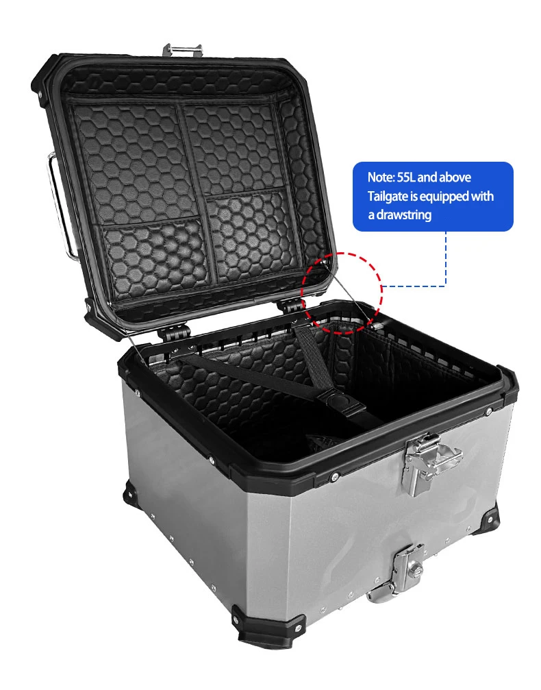 65l Motorcycle Tail Boxes Hard Aluminum Waterproof Motor Storage Bag ...