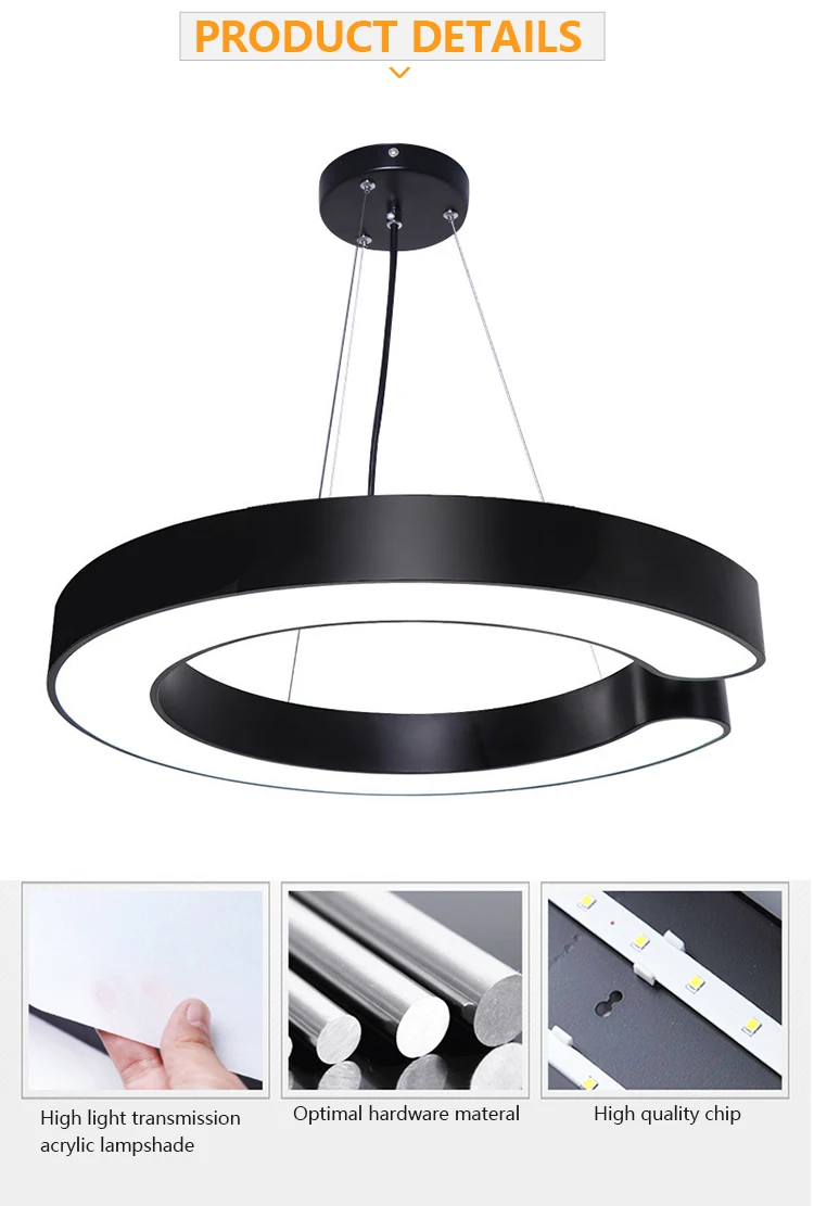 Office Conference Room Ceiling Light 36w 4000k Flicker-free Black C ...