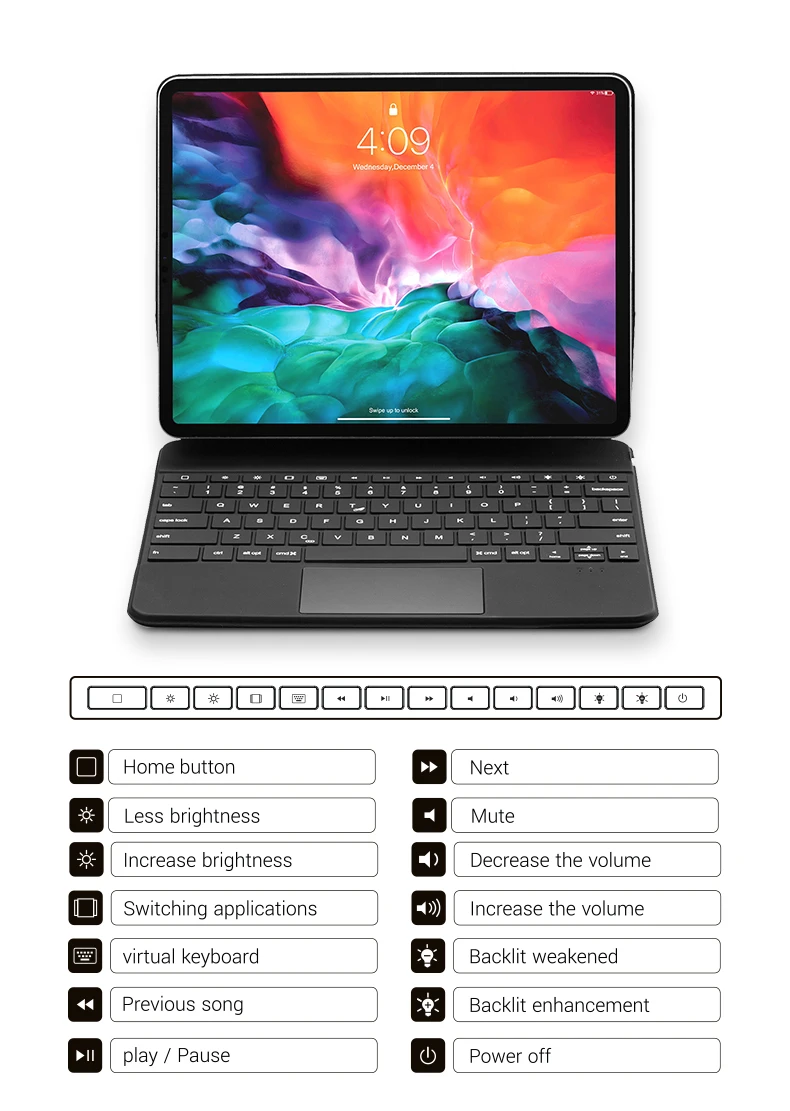 Magic Touchpad Keyboard Case Backlit Keyboard Case Keyboard Case For ...