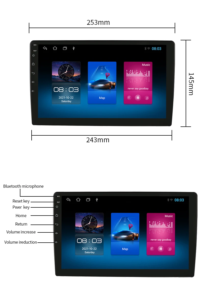 10 Inch Car Dvd Player Android Ips Large Screen Navigation Gps Car ...
