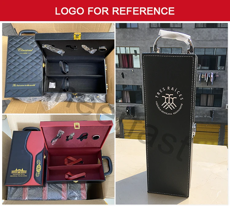 Custom Double Leatherette Wine Box - Easy to Carry & Store