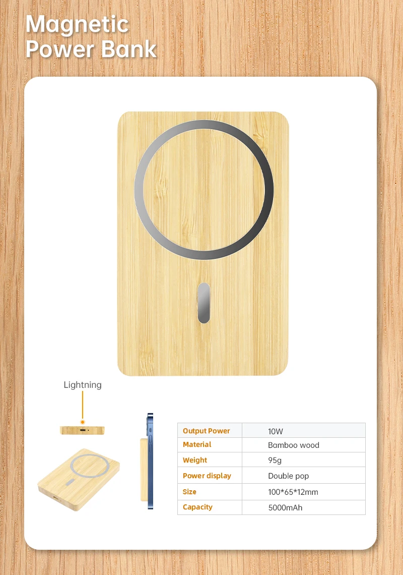 Eco 5000 Mah 8pin Power Bank Magnetic Wireless Mini Portable Charger ...