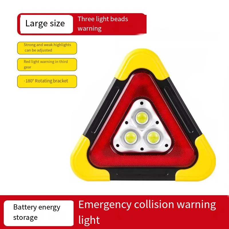 2-IN-1 Solar Emergency Triangular Roadside Warning Light