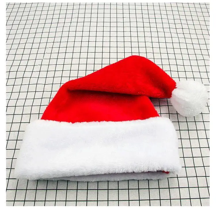 Winter Gift Custom Plush Fluffy Santa Hats Kids Christmas Hat For ...