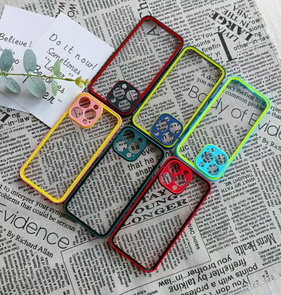 Transparent Colorful 2 In 1 Precise Hole Lens Protection Tpu + Acrylic ...