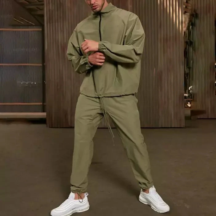 Wholesale Blank Wind Breaker Suit Streetwear Half Zip Tracksuit Nylon ...