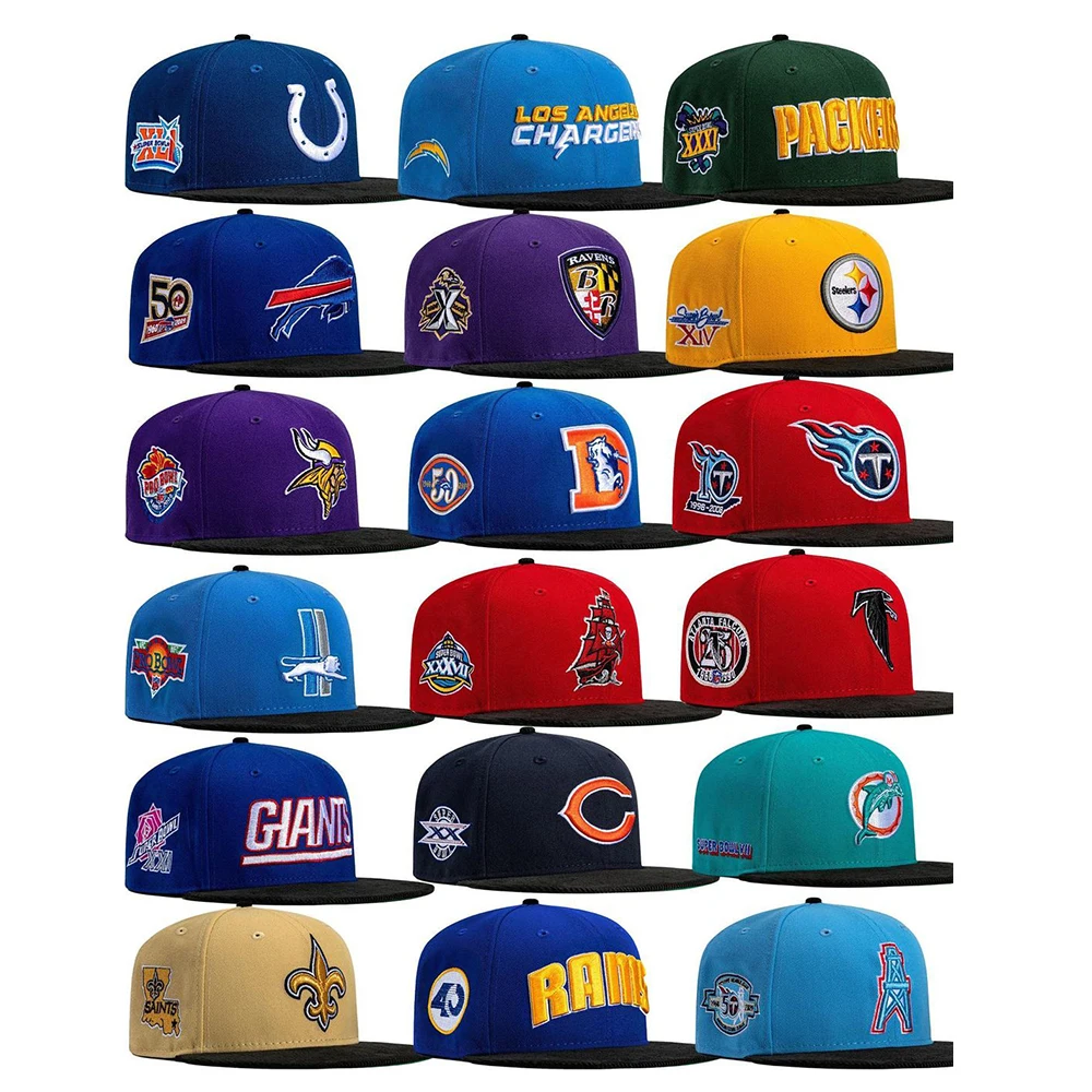 Custom 3d Embroidery 6 Panel New Flat Brim Fitted Hats For Men High ...