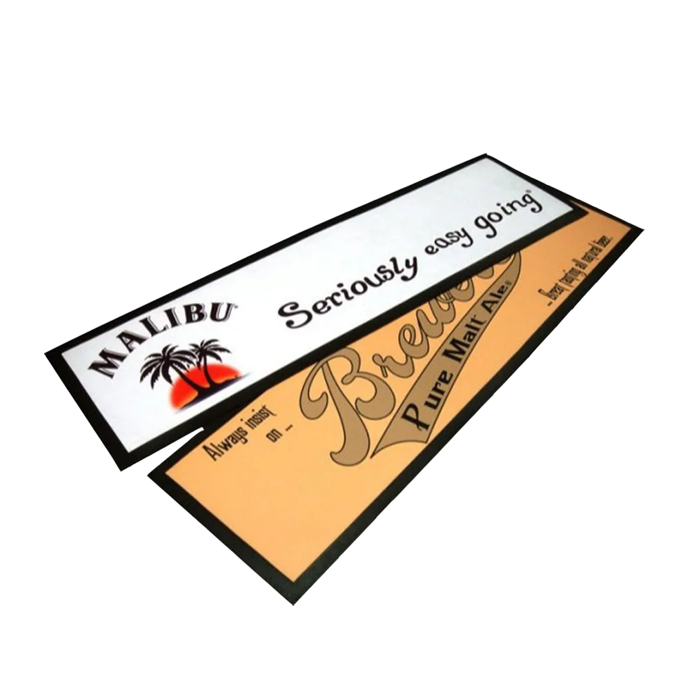 OEM Logo Soft PVC Rubber Mat - Custom Full Printing Bar Runner