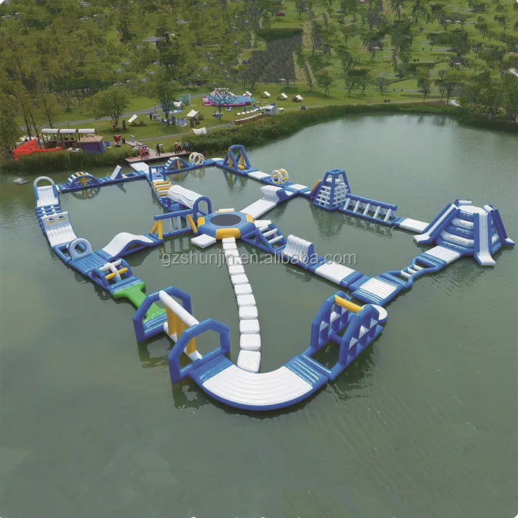 Adults Kids Outdoor Water Sports Waterpark Inflatable Obstacle Course ...