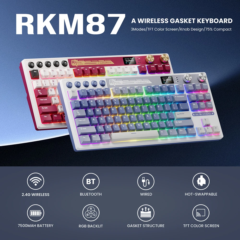 RK M87 Mechanical Keyboard - Wireless Gaming Excellence