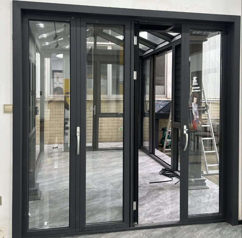 Modern Custom Various Tempered Insulated Foldable Glass Doors