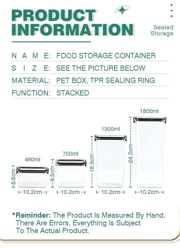 4 Pack Large Plastic Sealed Cans Air Tight Dry 24 Pcs Food Storage ...