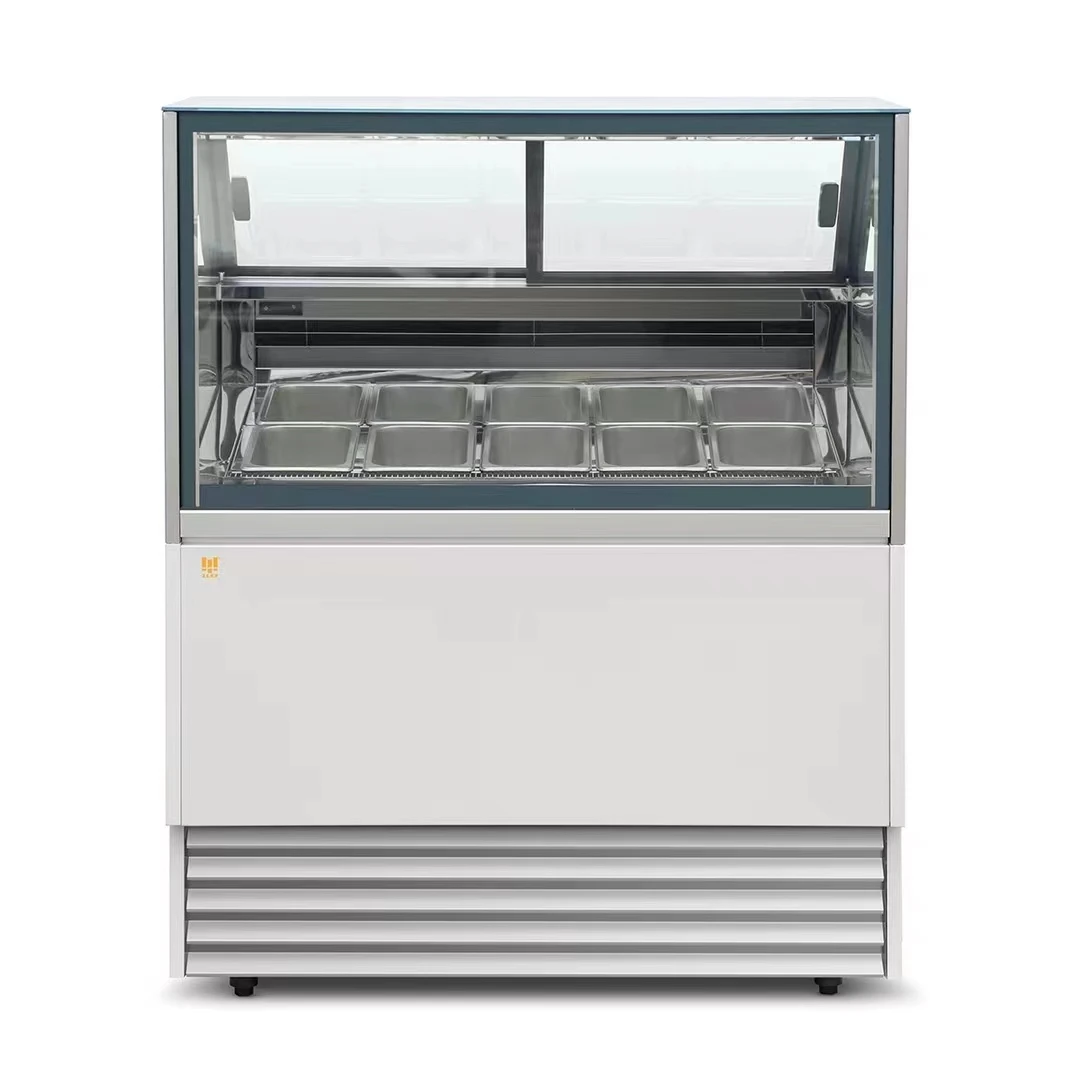 VNTKITCHEN VNT-BQL-01 Commercial Gelato Ice Cream Showcase Refrigerated ...