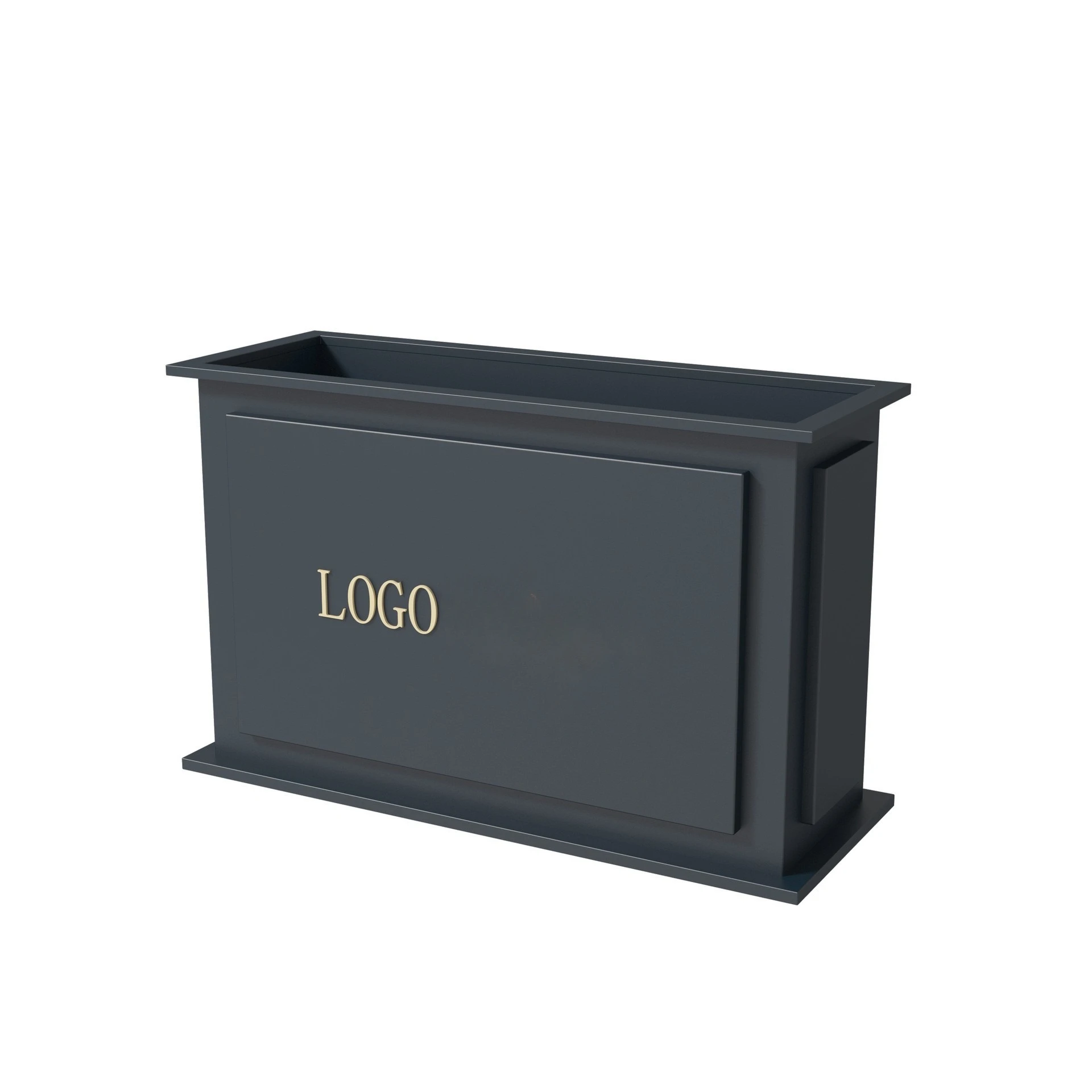 Outdoor Iron Planter Box Rectangular Creative Flower Groove Commercial ...