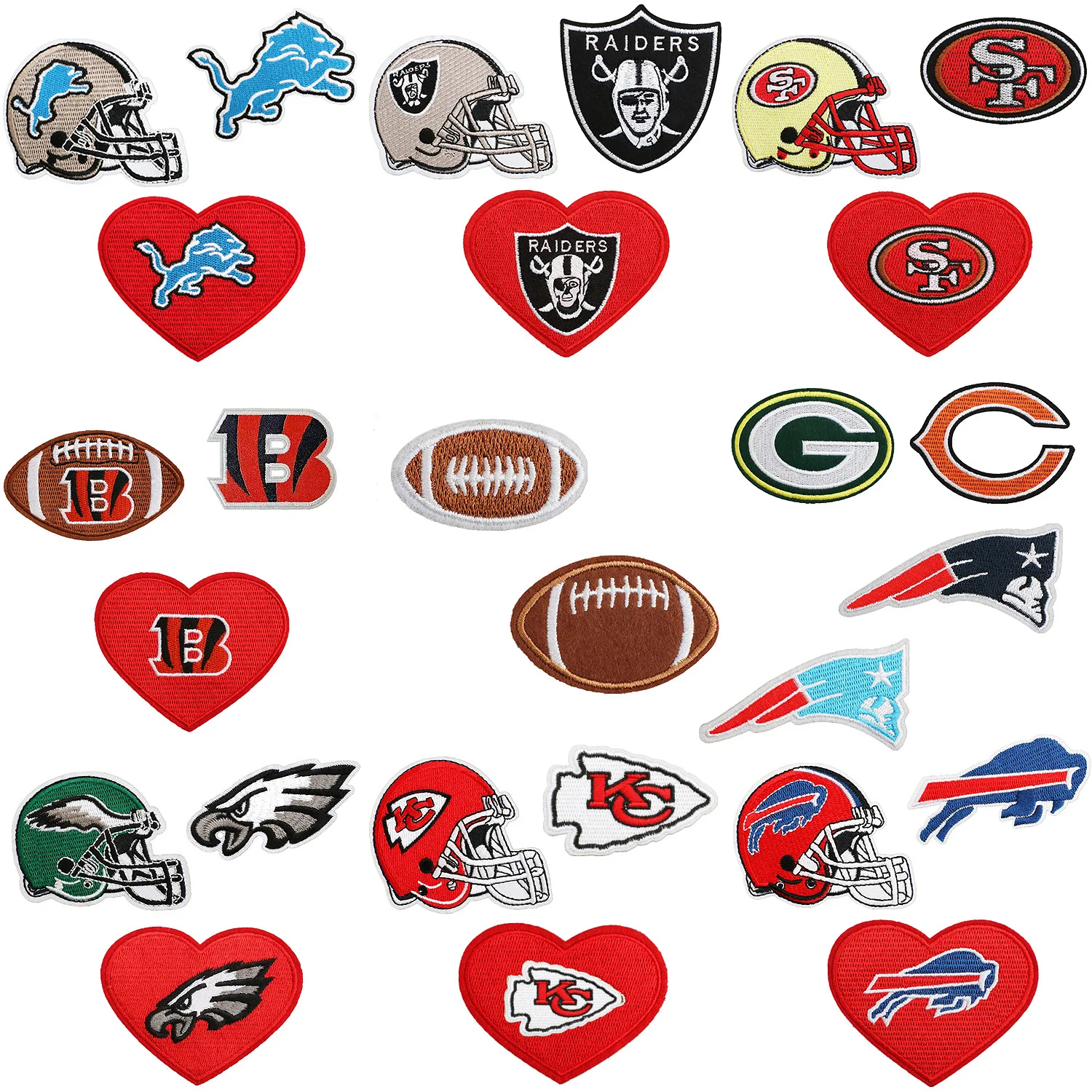 Hot Sale kc Chiefs Patches Embroider Iron on nfl Football Team logo ...