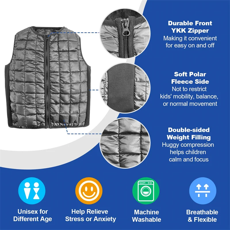 Sensory Quilted Weighted Compression Vest for Children