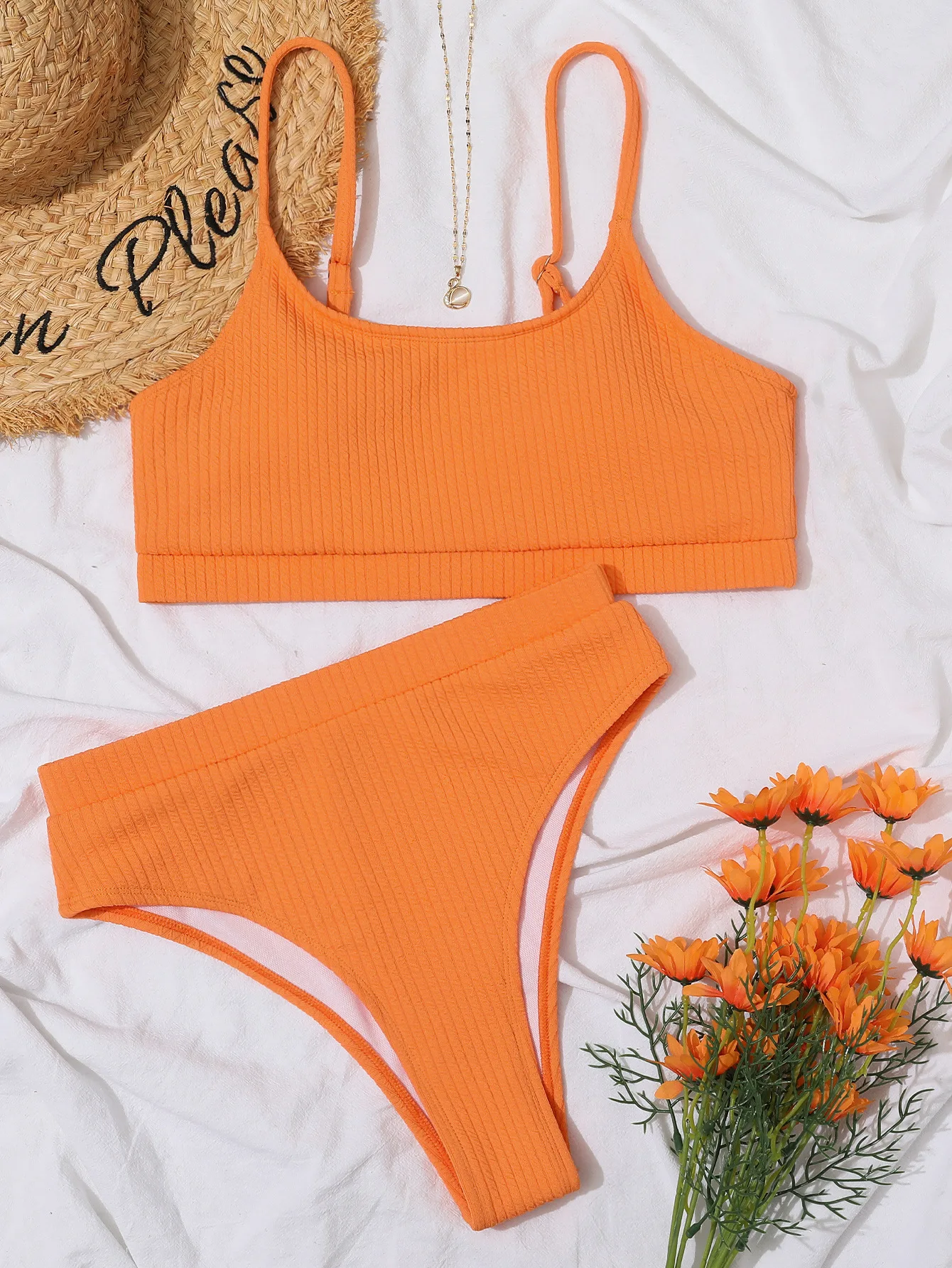 New Fashion Sexy Bikini Solid Swimsuit Women Swimwear Push Up Set