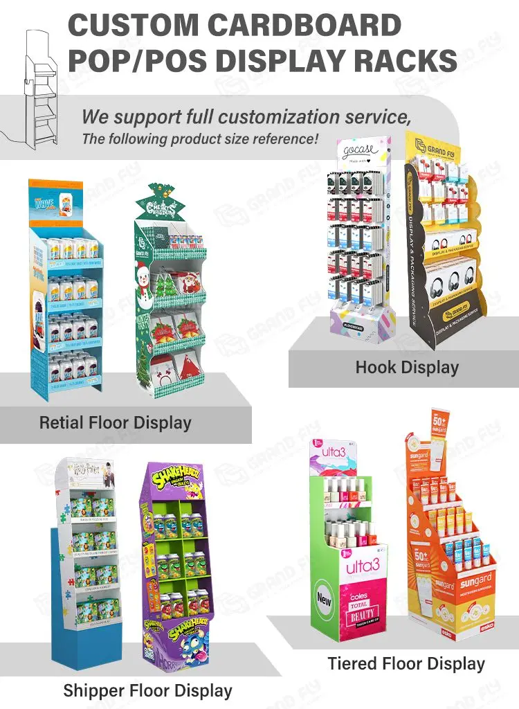 Supermarket Custom Cardboard Retail Pos Shelf Display Stand Corrugated ...