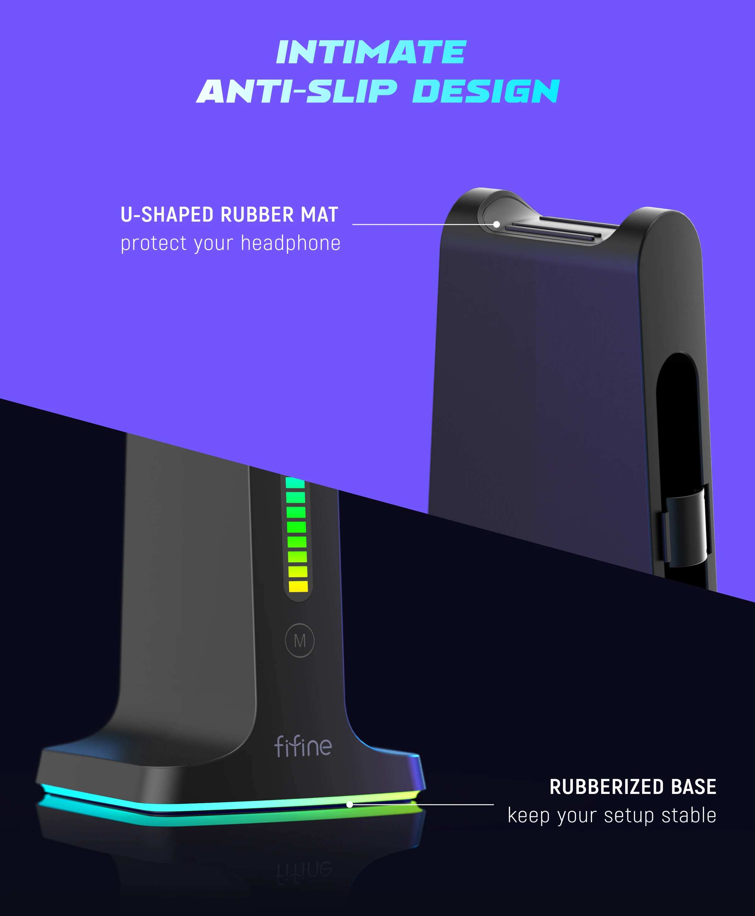 Fifine S3 Headset Holder Rhythm Recognition Light Desktop Usb Headset ...