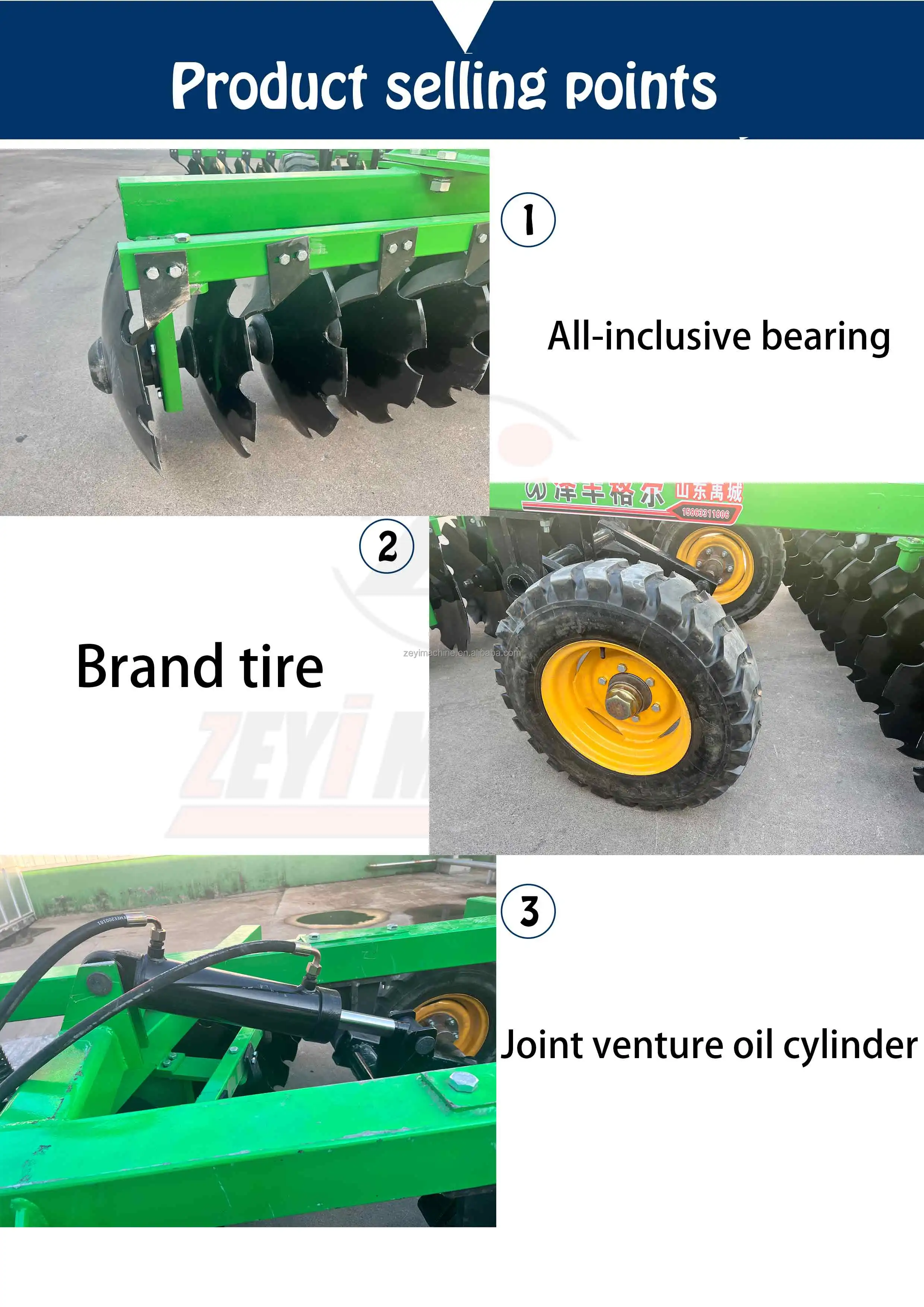 2023 Chinese Hot Selling Heavy Hydraulic Tractor Plough Disc Harrow for ...