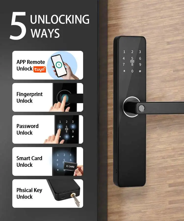 Tt Lock Smart Fingerprint Door Lock Handle For Home House Tysh Tuya ...