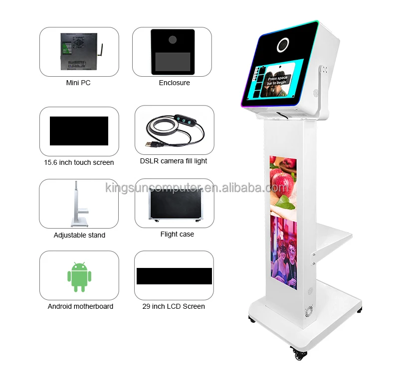 Lcd Screen Dslr Photo Booth Kiosk Wedding Party Selfie Photo Booth ...