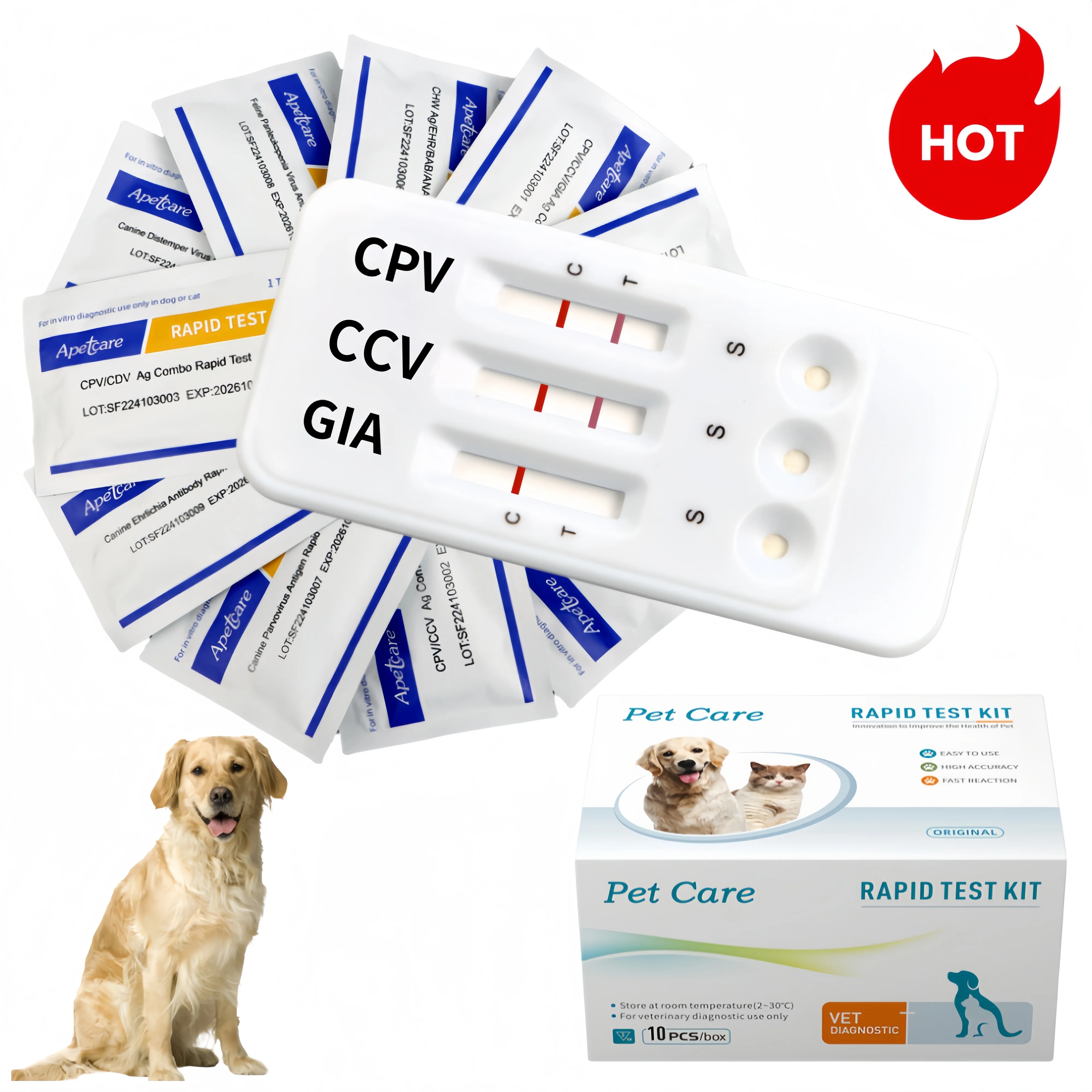 Veterinary Diagnostic Test Kit for Canine Parvovirus & Giardia