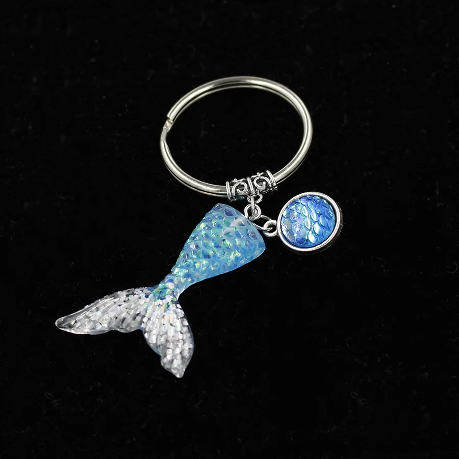 Mermaid Tail Keychain - Trendy Glitter Sequins Handbag Charm