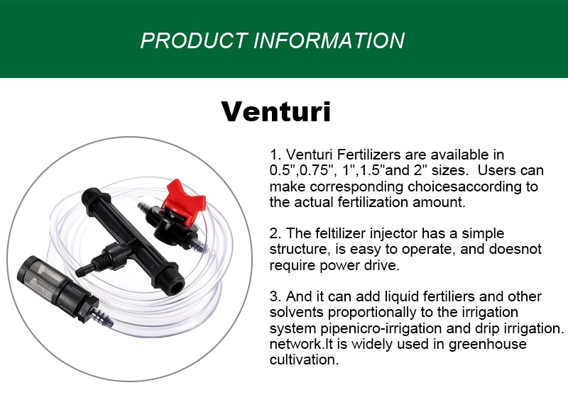 Drip Irrigation System Fertilizer Venturi Nozzle Injector 1/4 ...