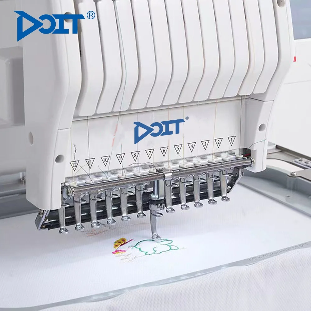 Dt-mini1201 Single Head 12 Needle Computerized Embroidery Mini Sewing ...